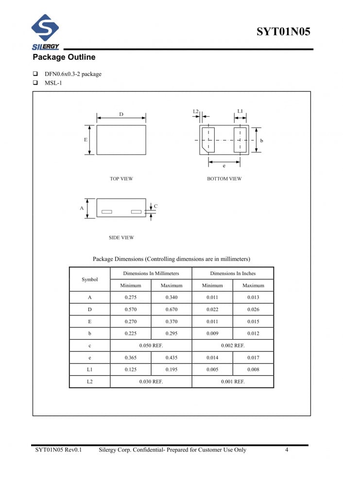 SYT01N05DWC datasheet page 4