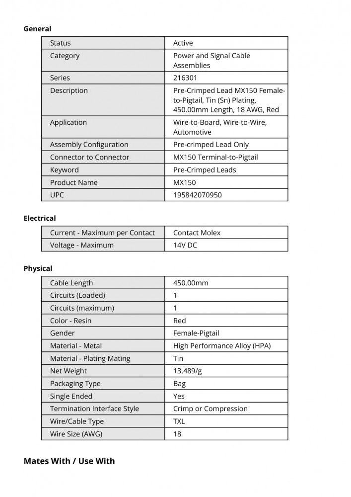 Product document image 2 for MOLEX 2163012105
