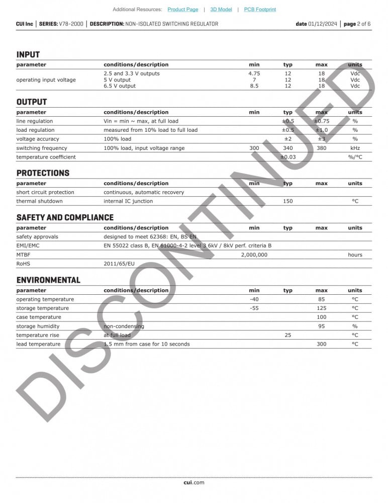 CUI V7805-2000R datasheet page 2