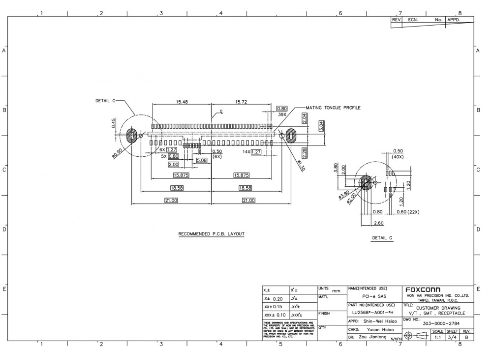 FOXCONN LU25683-A001-9H specification page