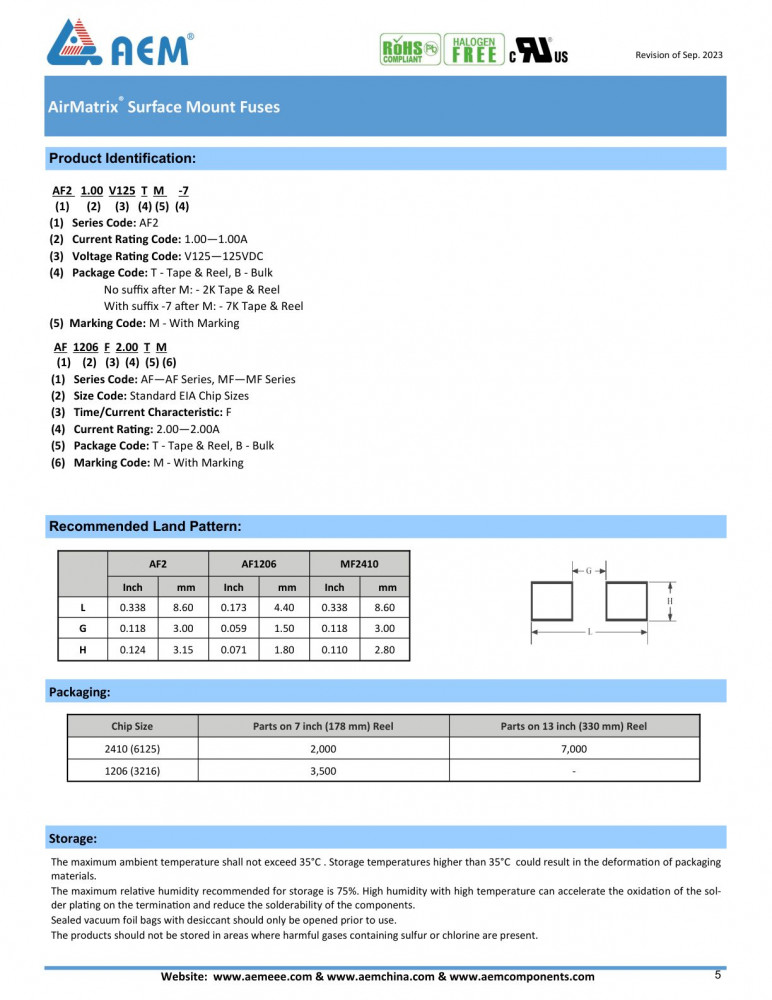 AEM AF2 datasheet page 5