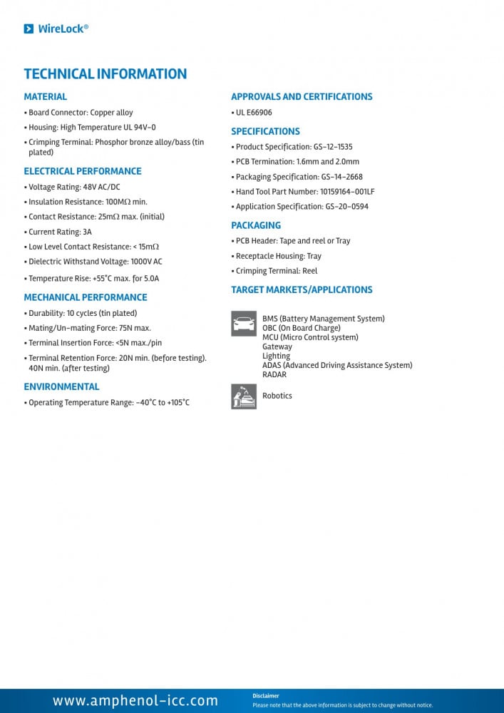 Amphenol WireLock technical document page 2