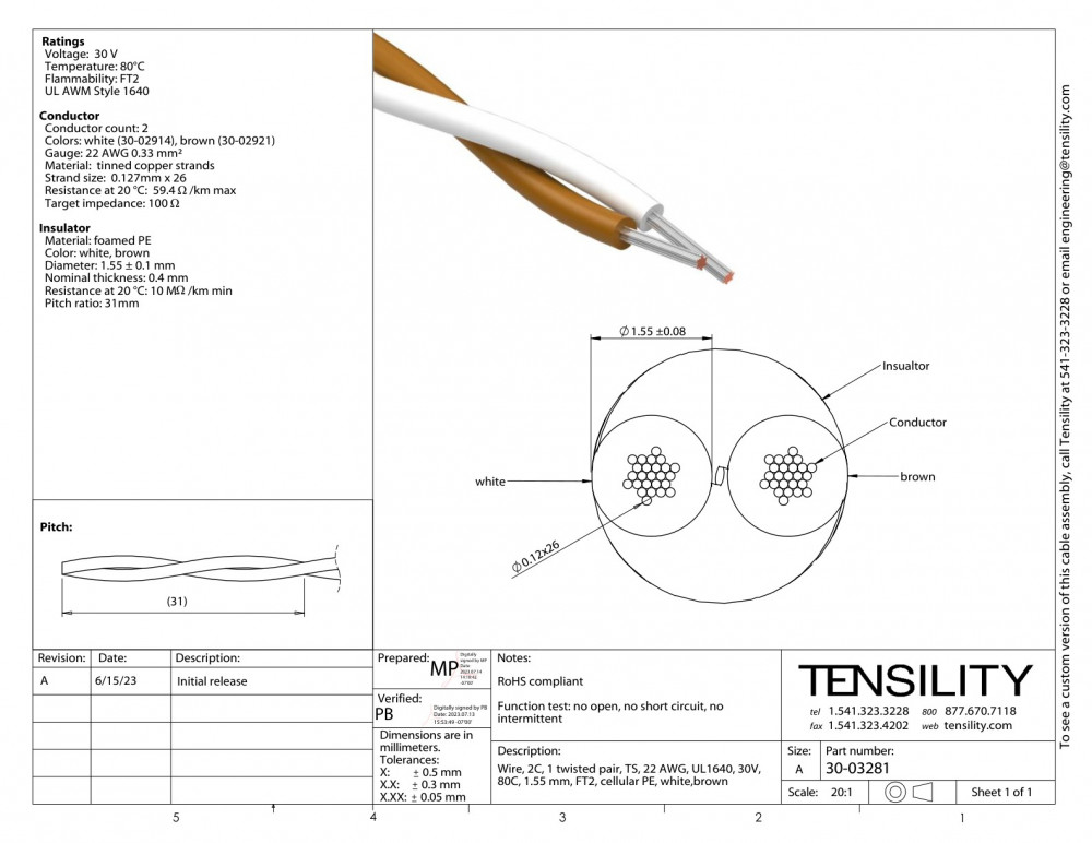 Tensility International 30-03281 product drawing preview