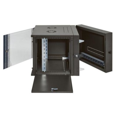 Wall-mounting cabinet 19 inches 12U 600mm width 610mm depth with rear pivoting body for sale