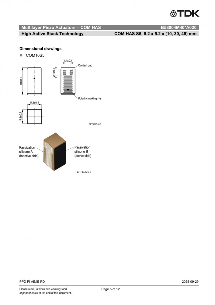 TDK COM HAS technical document page 5