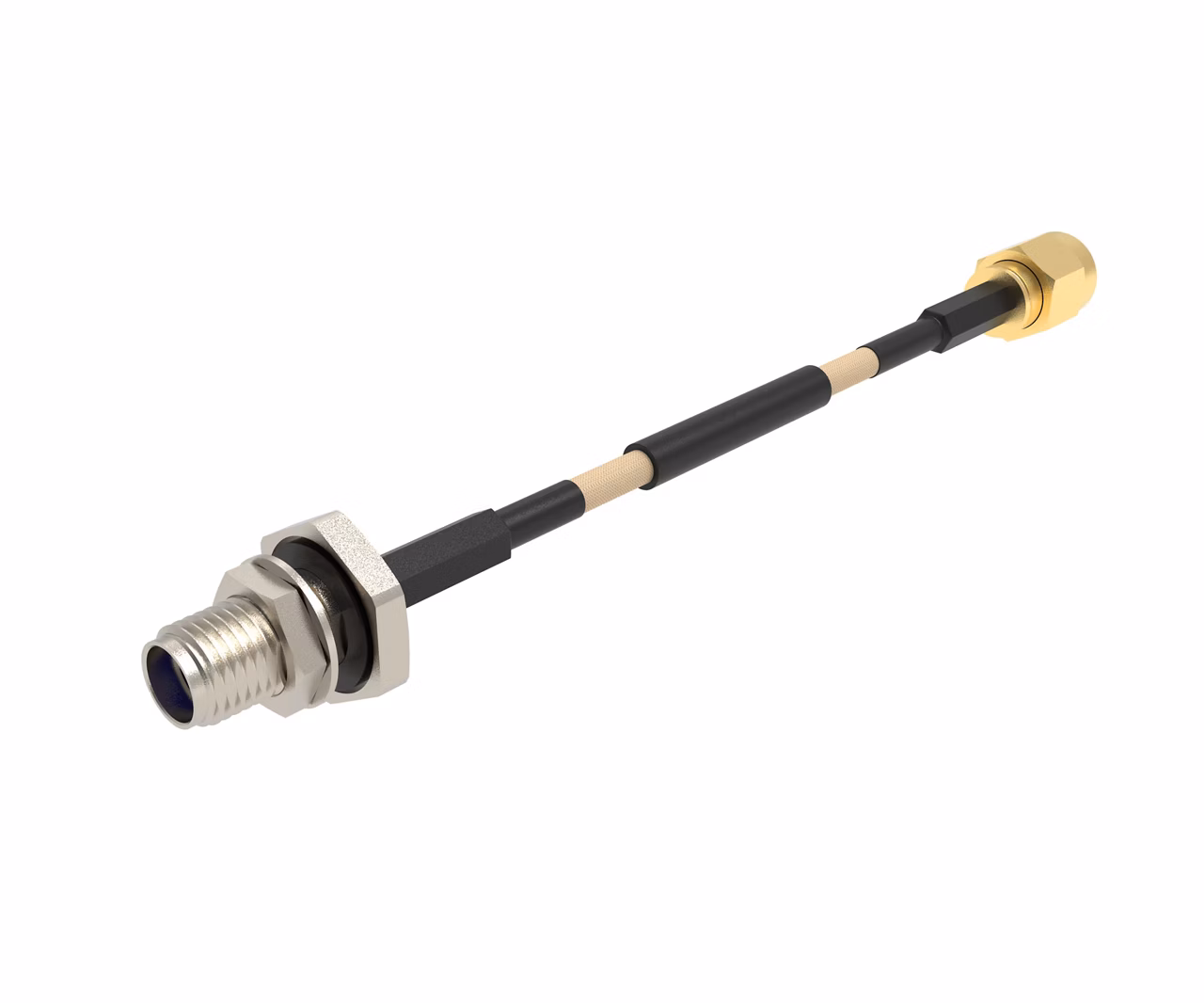 4.3 10 Straight Plug to 4.3 10 Straight Plug with Boot and Overmold on 1/2