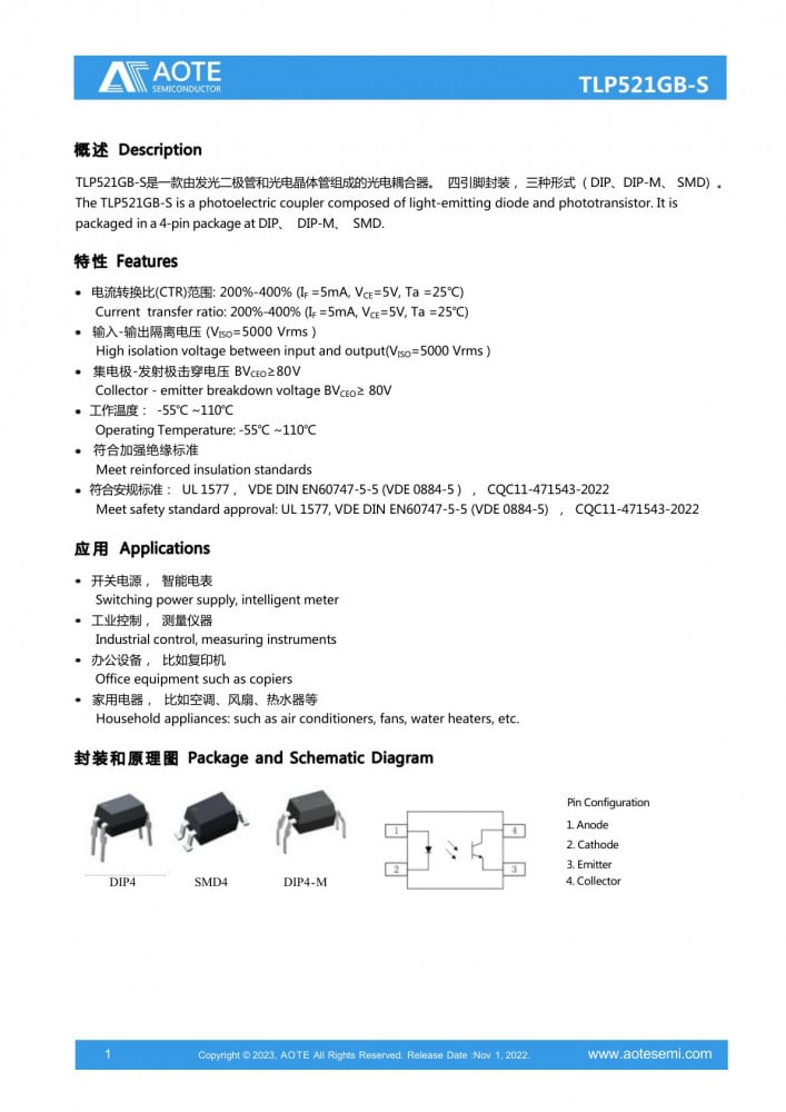 TLP521GB-S datasheet page 2