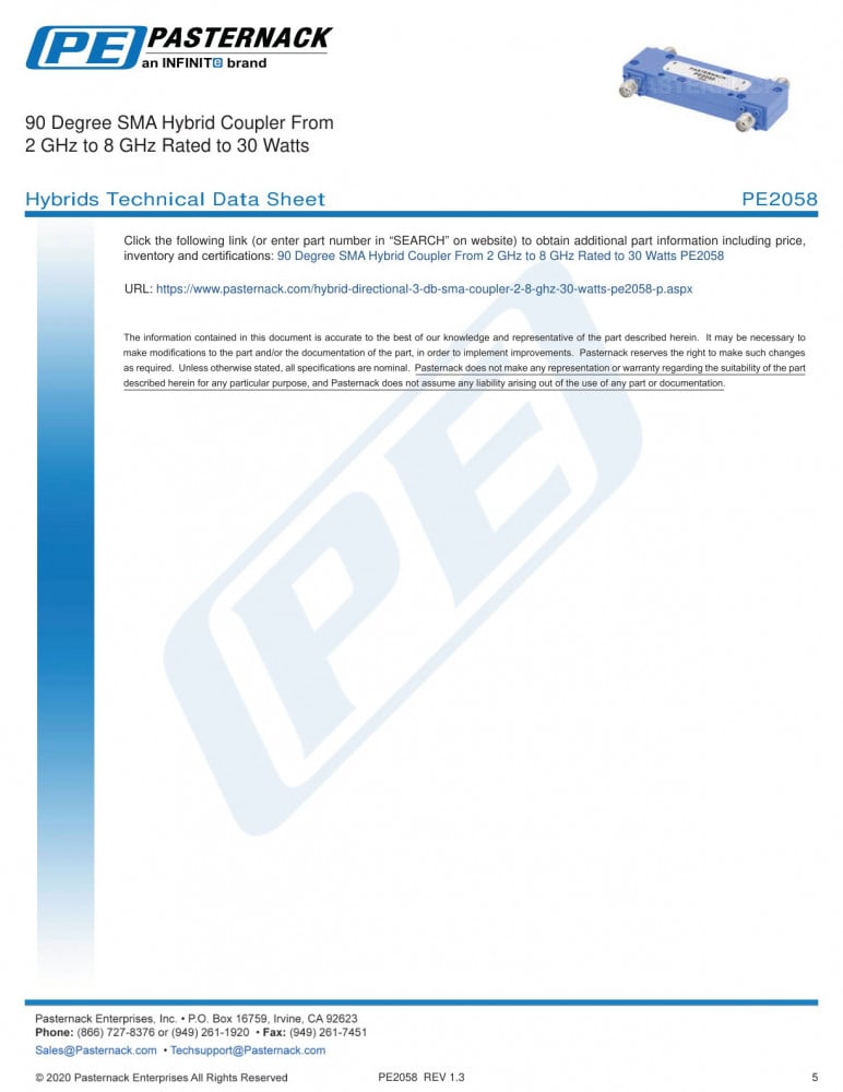 PE2058 datasheet page 5
