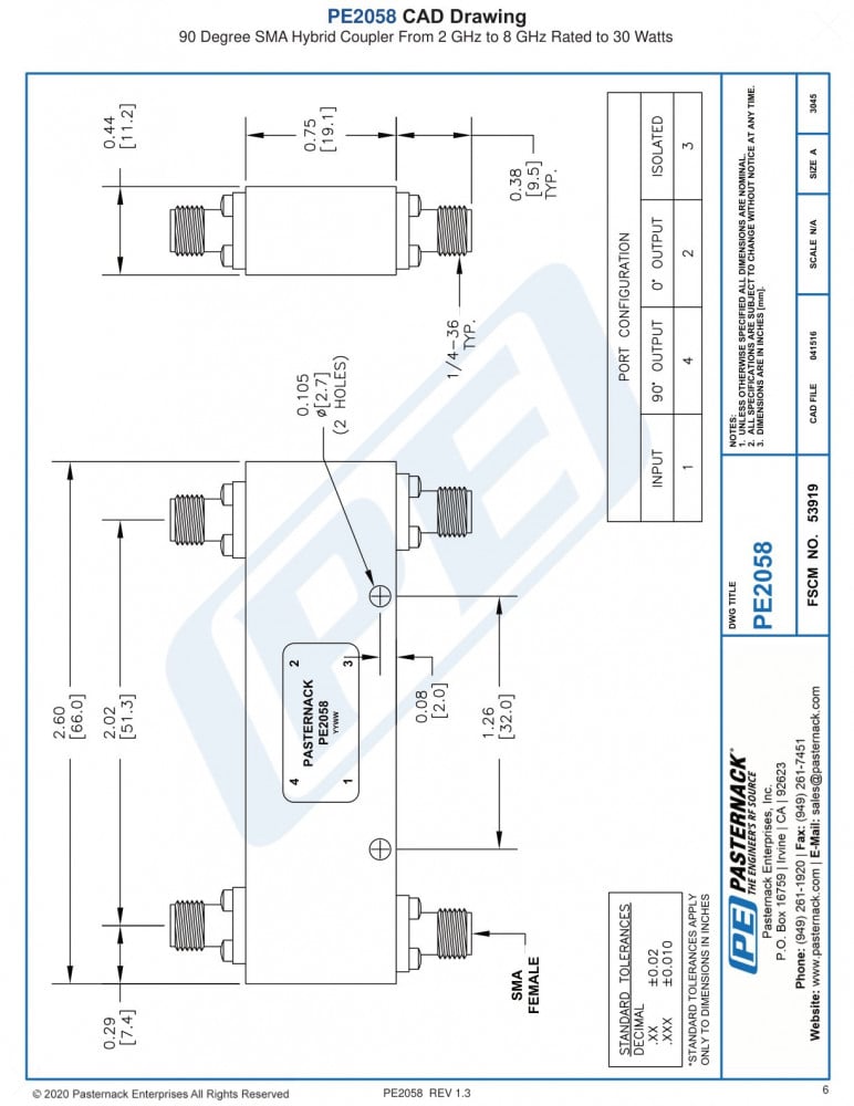 PE2058 datasheet page 6