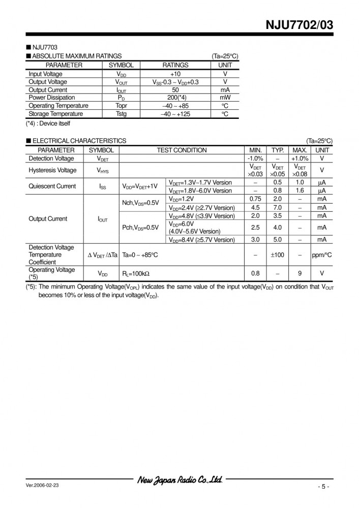 NJU7702 datasheet page 5