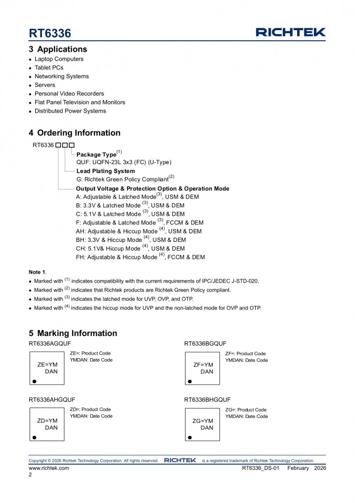 RT6336 datasheet preview, page 2