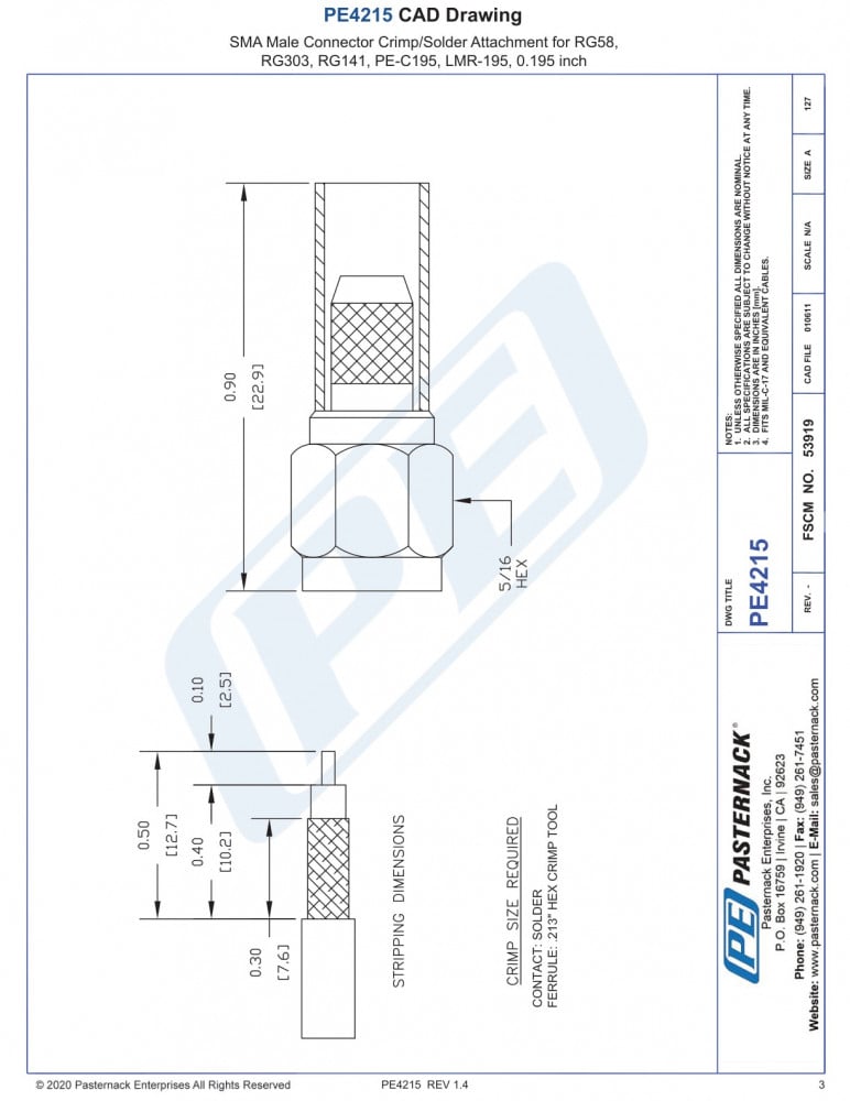 PE4215 datasheet page 3