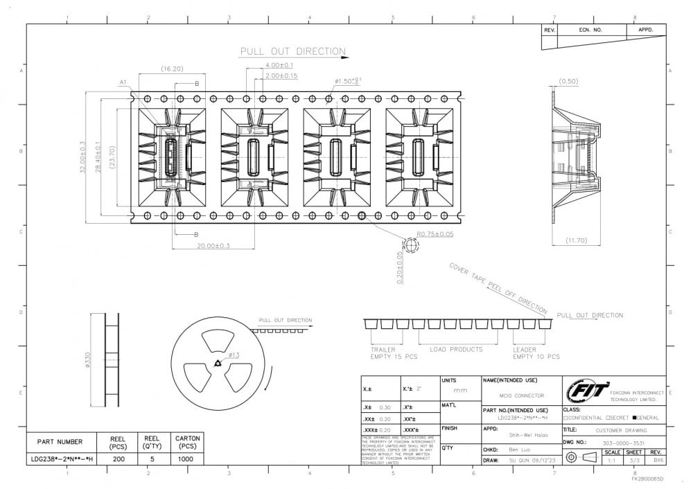 FOXCONN LDG2383-24N04-9H customer drawing page 3