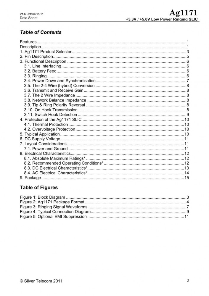Ag1171 datasheet page 2