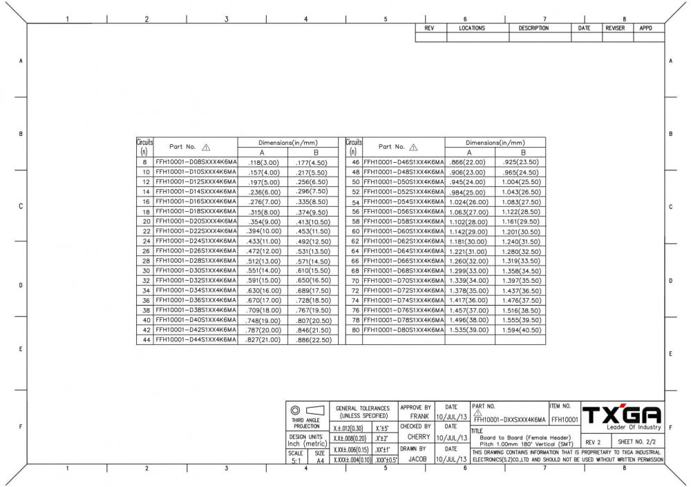 TXGA FFH10001 drawing page 4