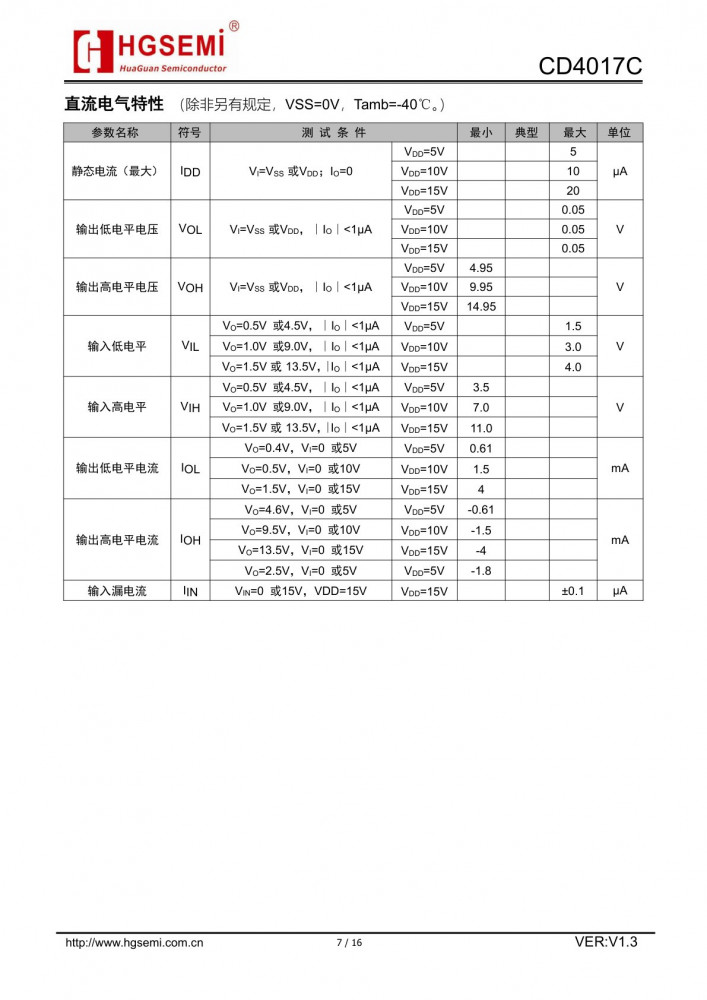 CD4017CN technical document page 7