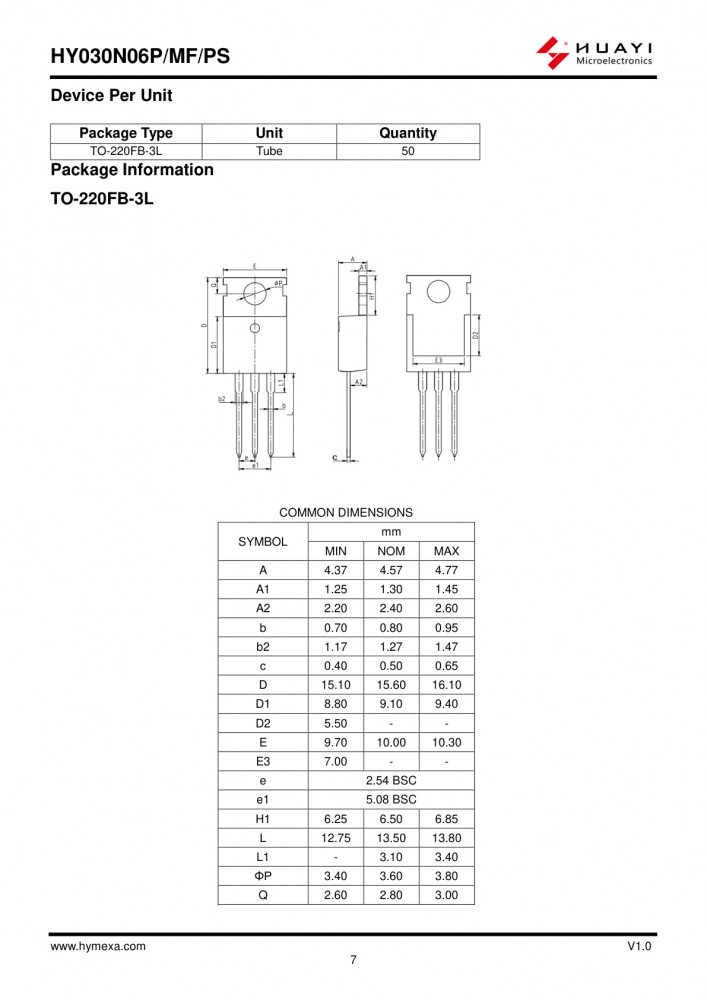 HY030N06P datasheet page 7