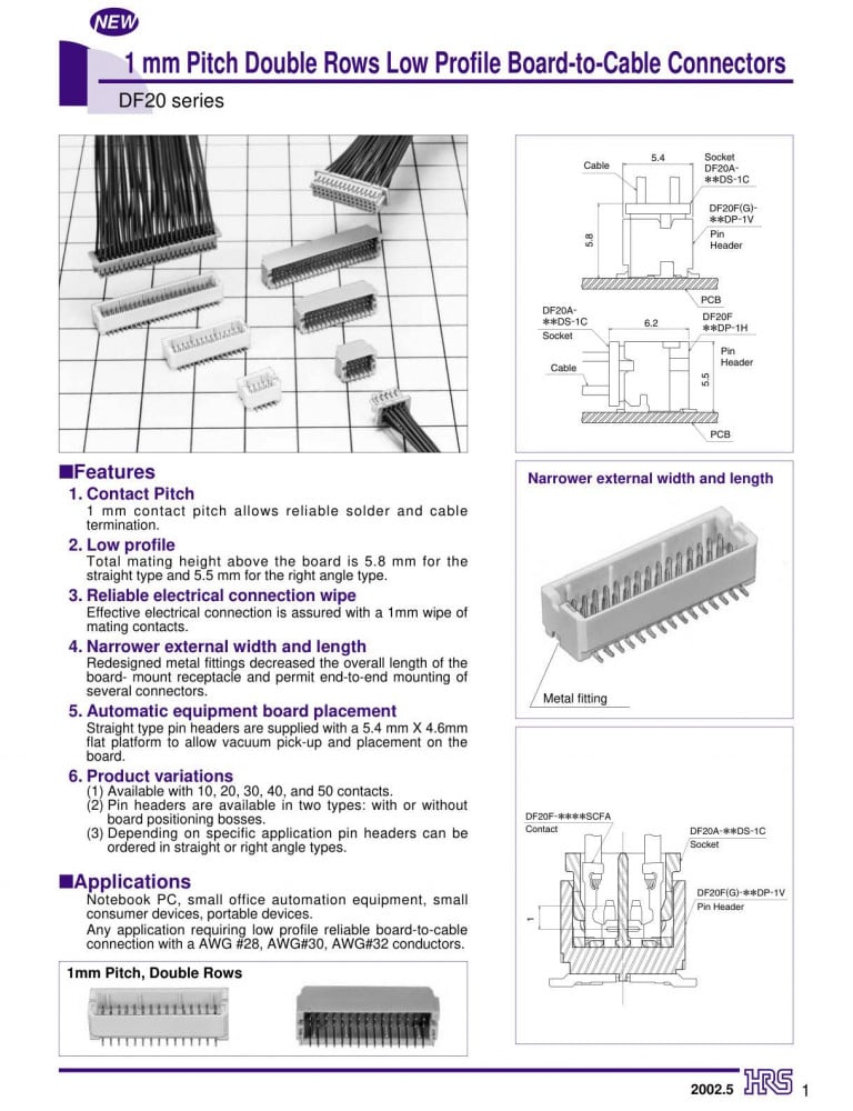 HRS DF20 series documentation page 1