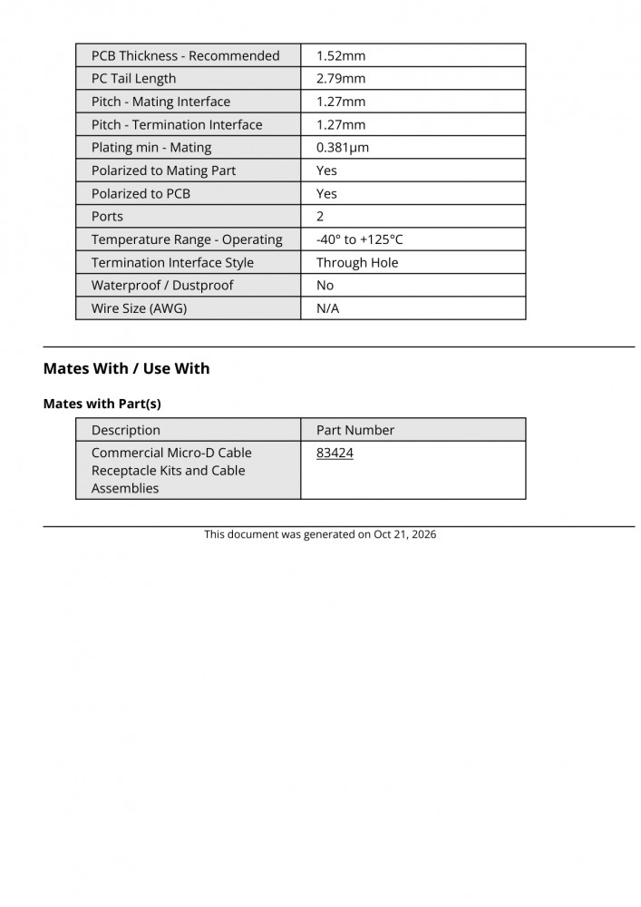 Technical document image 3 for MOLEX 836199011