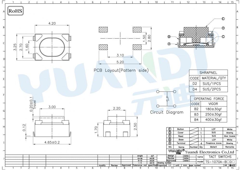 TS-1070A-B3D2 technical drawing page 1