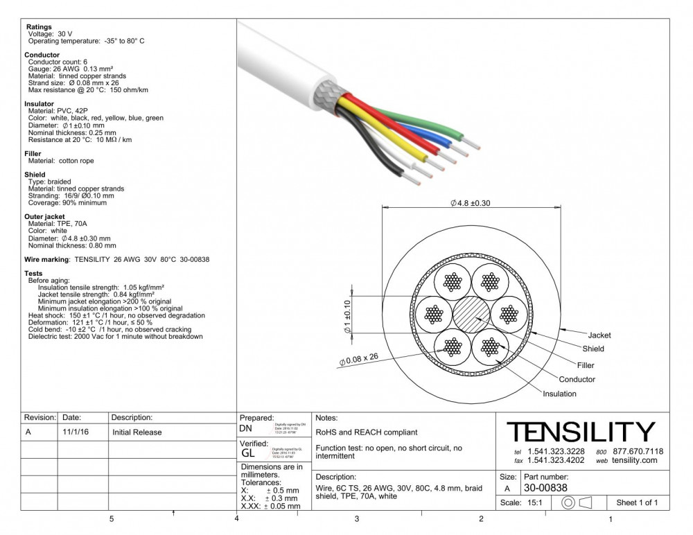 Tensility International 30-00838 cable drawing