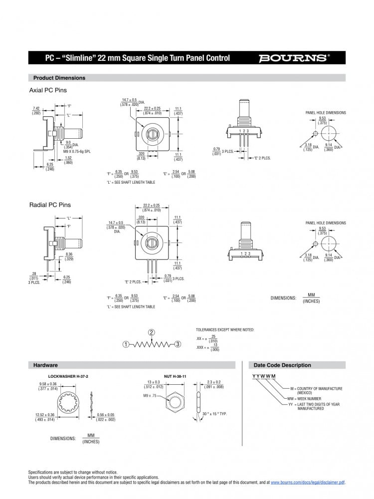 Bourns PCW1J series datasheet page 2