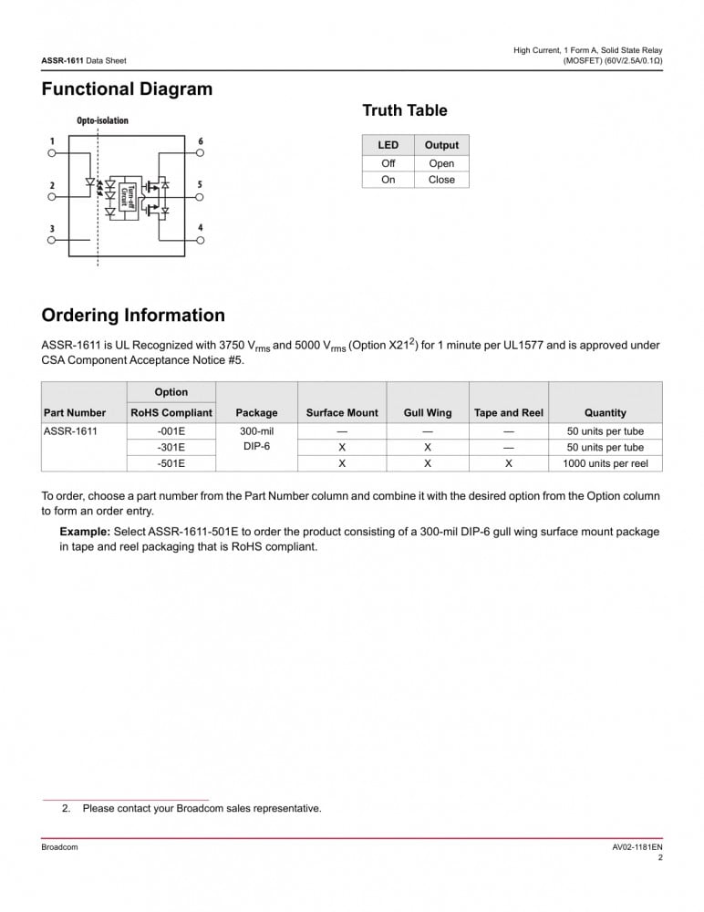 ASSR-1611 datasheet page 2