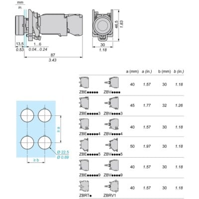 Schneider XB4BW3135 Pushbutton Switch for sale