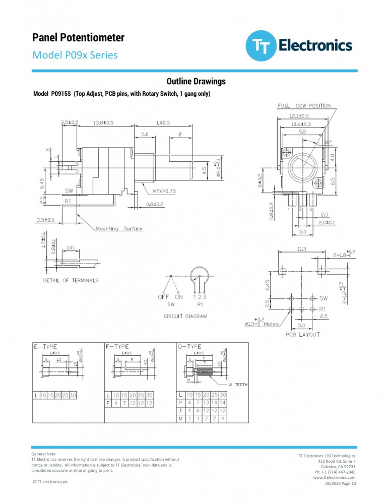 P09x potentiometer datasheet page 10