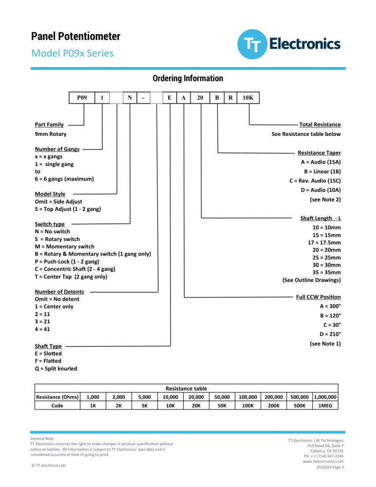 P09x potentiometer datasheet page 3