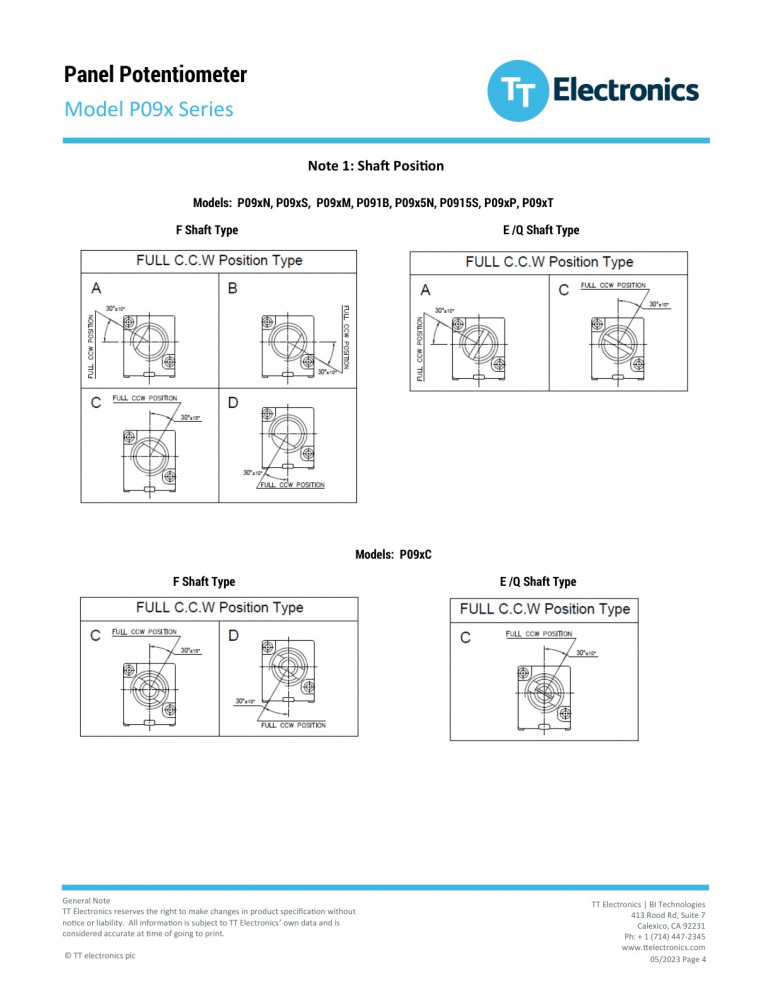 P09x potentiometer datasheet page 4