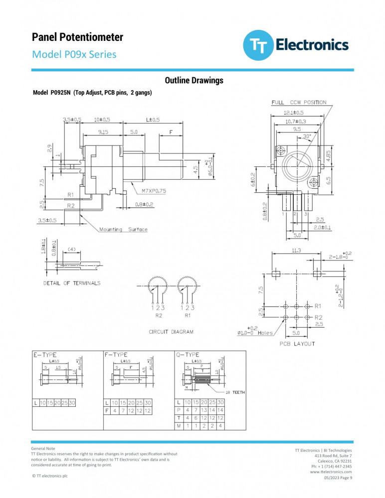P09x potentiometer datasheet page 9