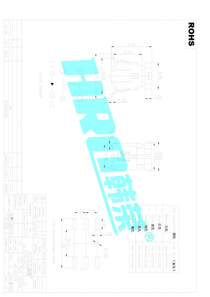 K6-6270S04 PCB layout and circuit drawing
