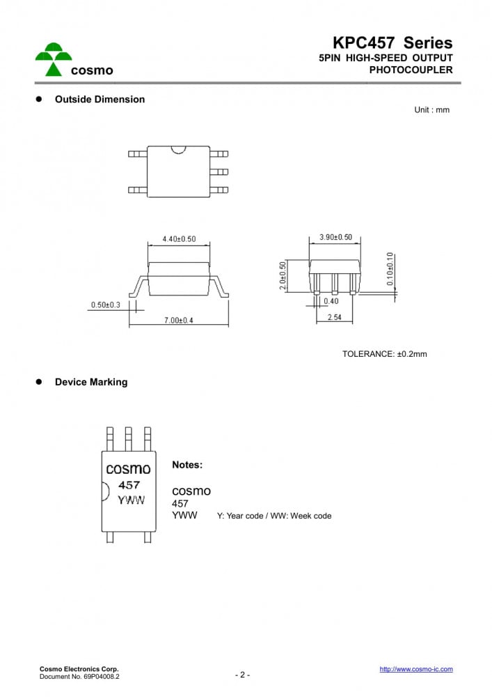 KPC457TLD datasheet page 2