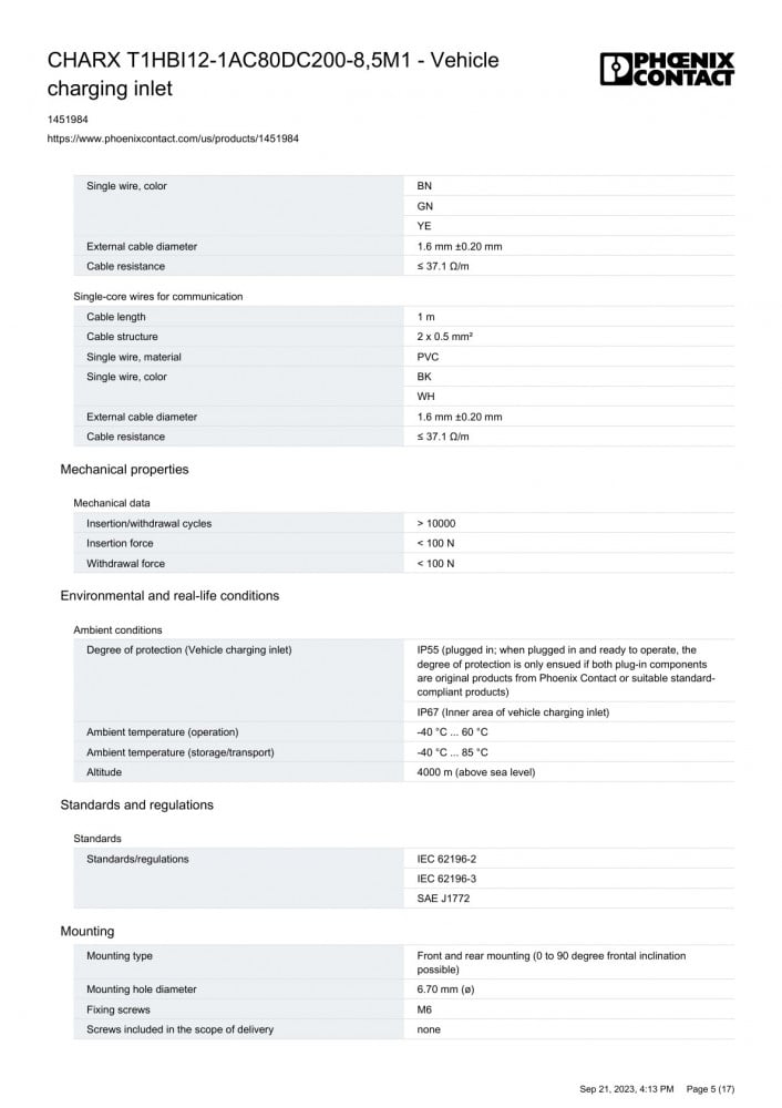 Phoenix Contact 1451984 technical document page 5