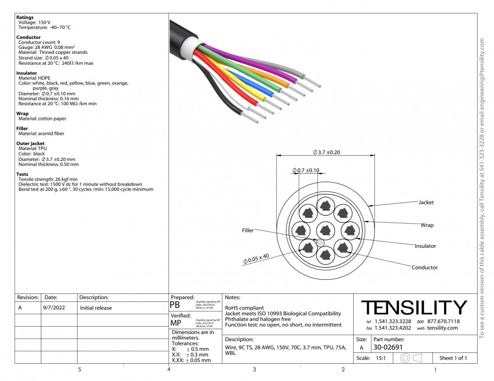 Tensility 30-02691 cable drawing preview