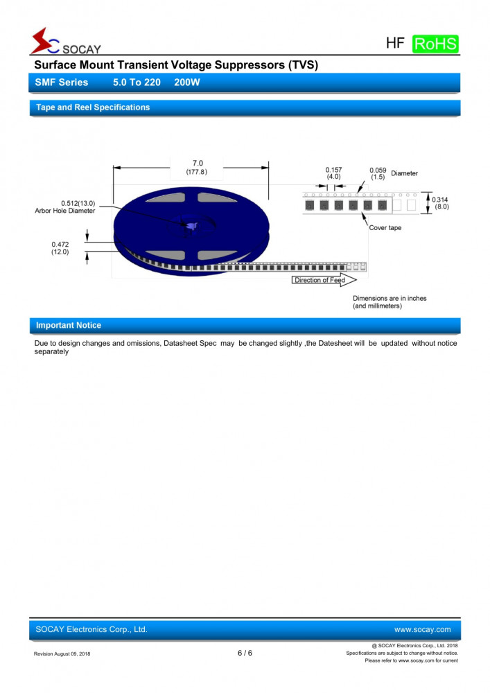 SOCAY SMF-series datasheet page 6