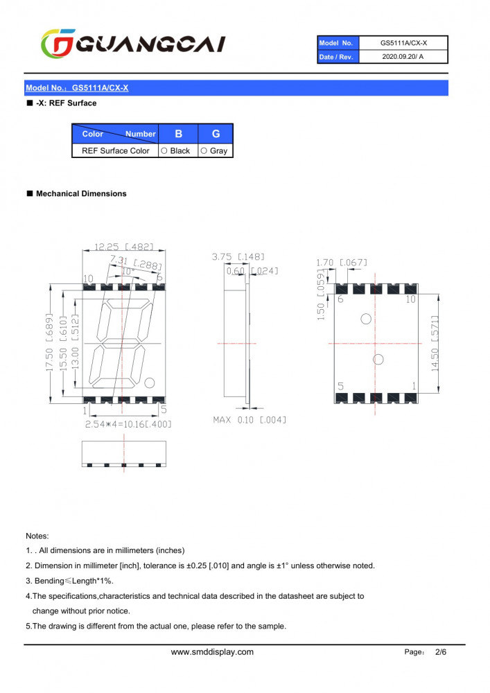 GS5111AR-G mechanical dimensions
