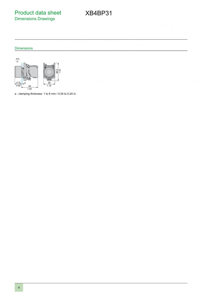 XB4BP31 technical document page 4