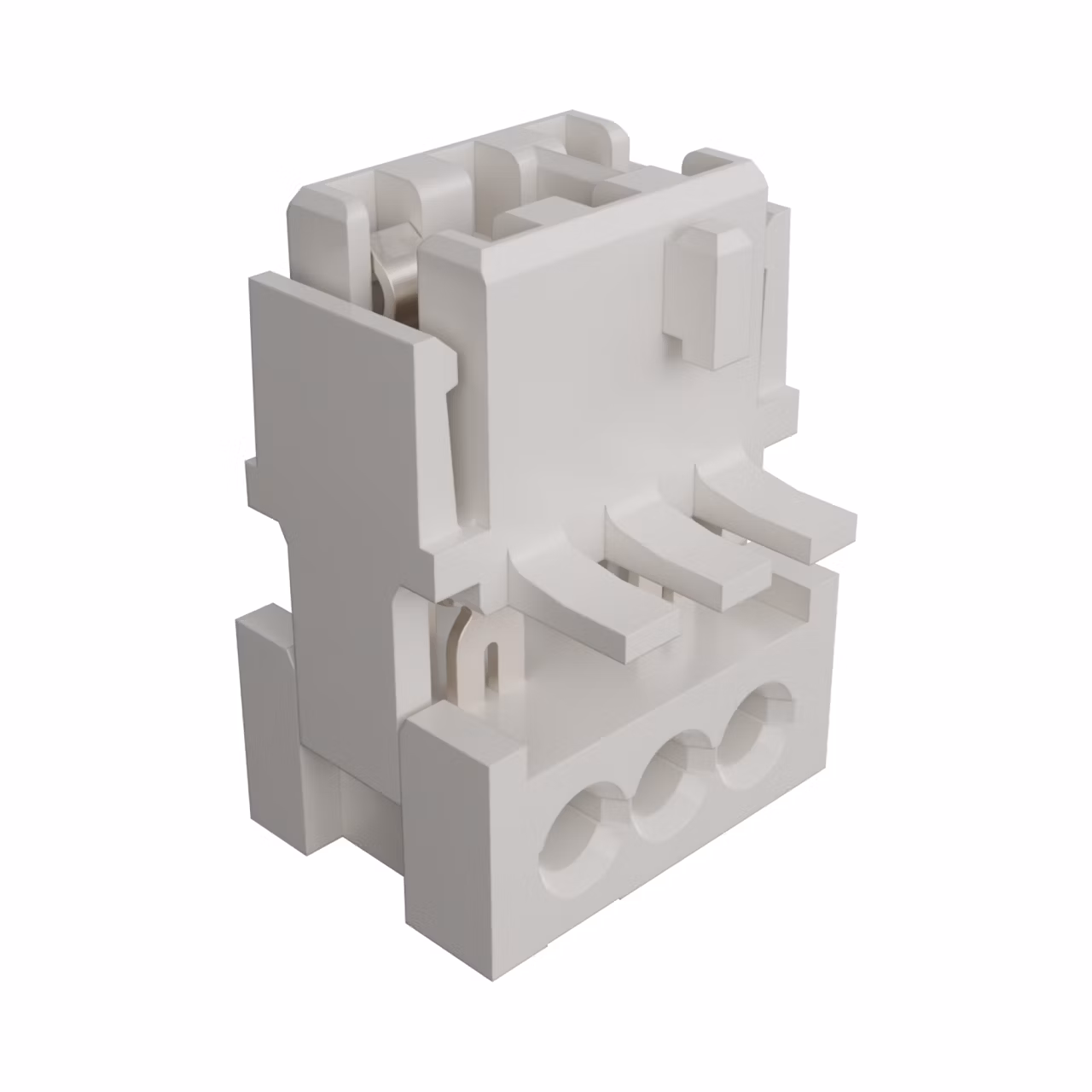 Appli-Mate RAST 2.5 IDT Housing, 2.50mm Pitch, with Side Latches, Female, 7 Circuits, Position Keys A & H Removed, Polarizing Rib Between 2/3, Voided Circuits 2, 4, & 6, Blue Color Stripe