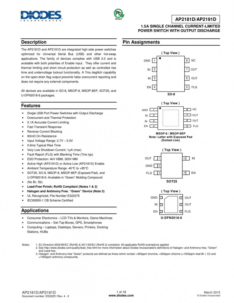 AP2191D datasheet page 1