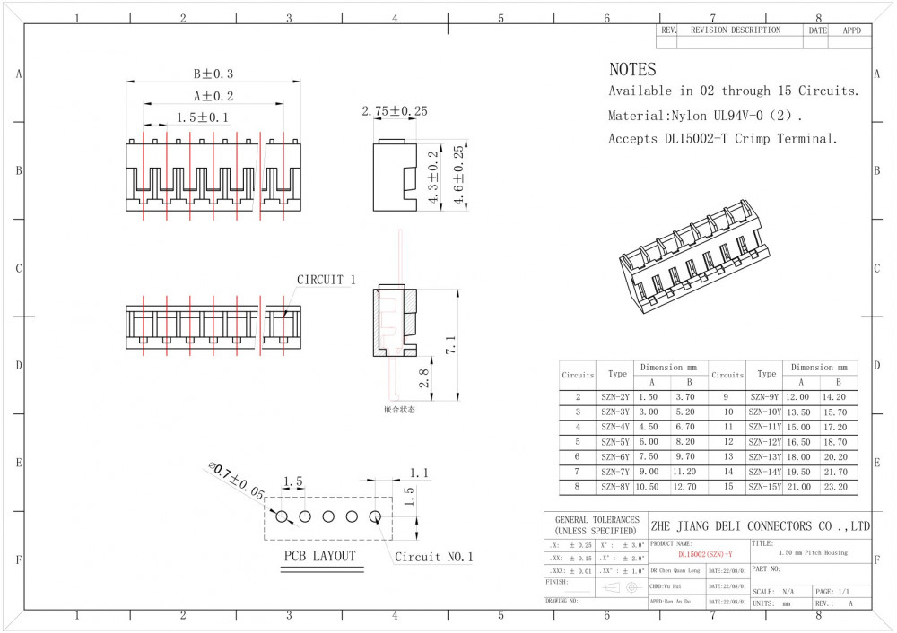 SZN-8Y technical document page 2