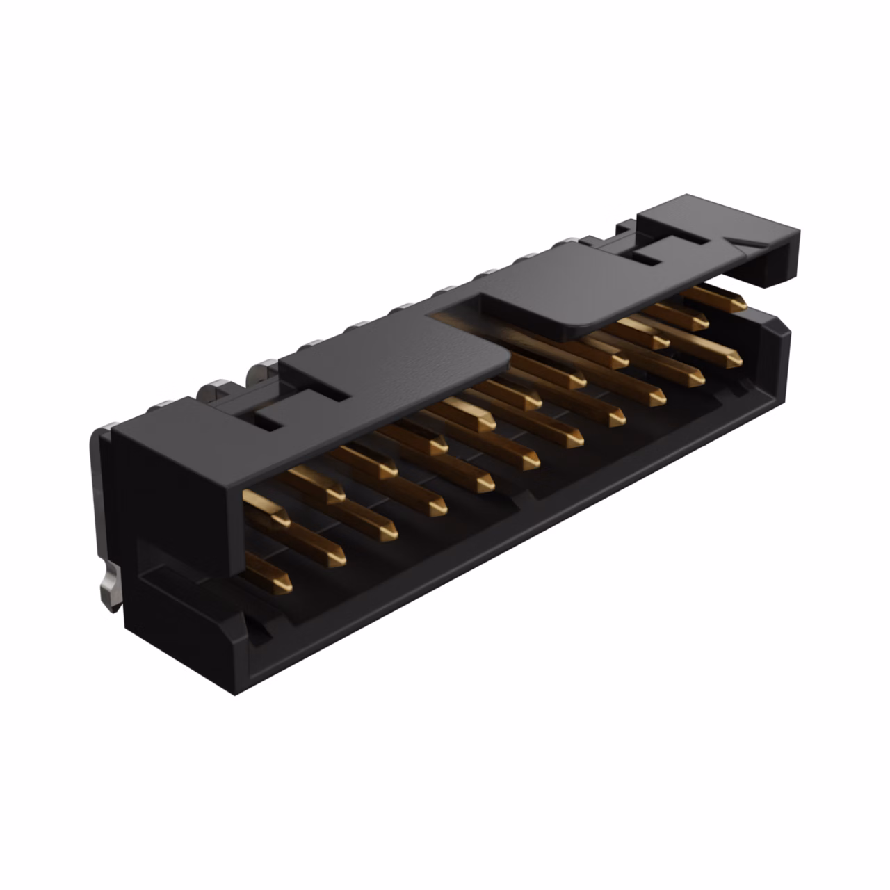 2.00mm Pitch, Milli-Grid PCB Header, Dual Row, Right-Angle, Through Hole, 22 Circuits, Circuits 1, 2, 21 and 22 Kinked, 0.38µm Gold (Au) Plating, 2.16mm Tail Length, Dual Side Slots, Dual Friction Locks, Center Polarization, Tube for sale