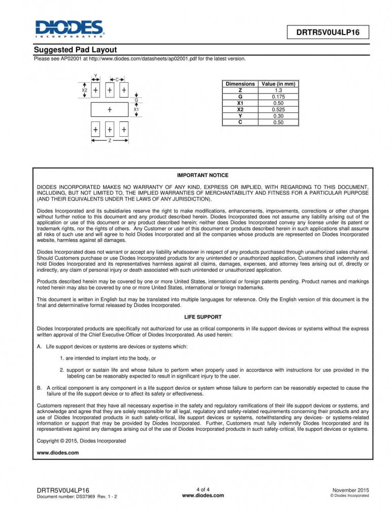 DRTR5V0U4LP16-7 datasheet page 4