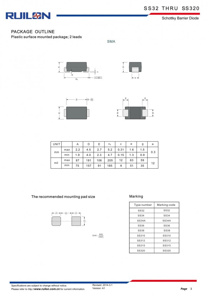 SS34A datasheet page 3