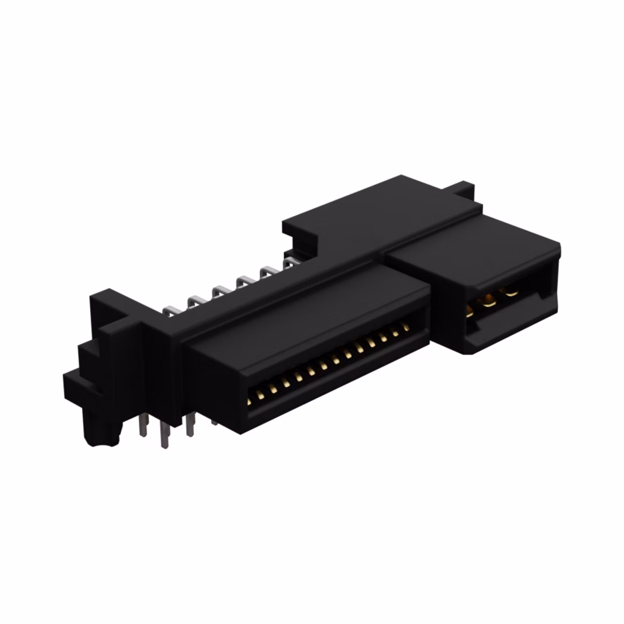 EXTreme LPHPower Receptacle Header, Right-Angle, 2 Power Contacts, 28 Signal Contacts, Select Gold (Au) Plating, for 3.18mm Thick PC Board, with Press-fit Plastic Pegs for sale