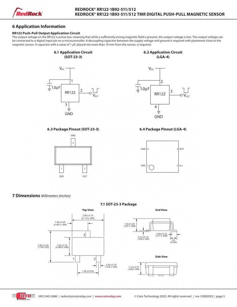 COTO RR122 technical document page 5