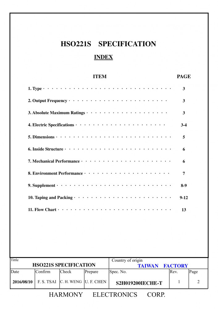 HELE S2H019200IECHE-T specification page 2