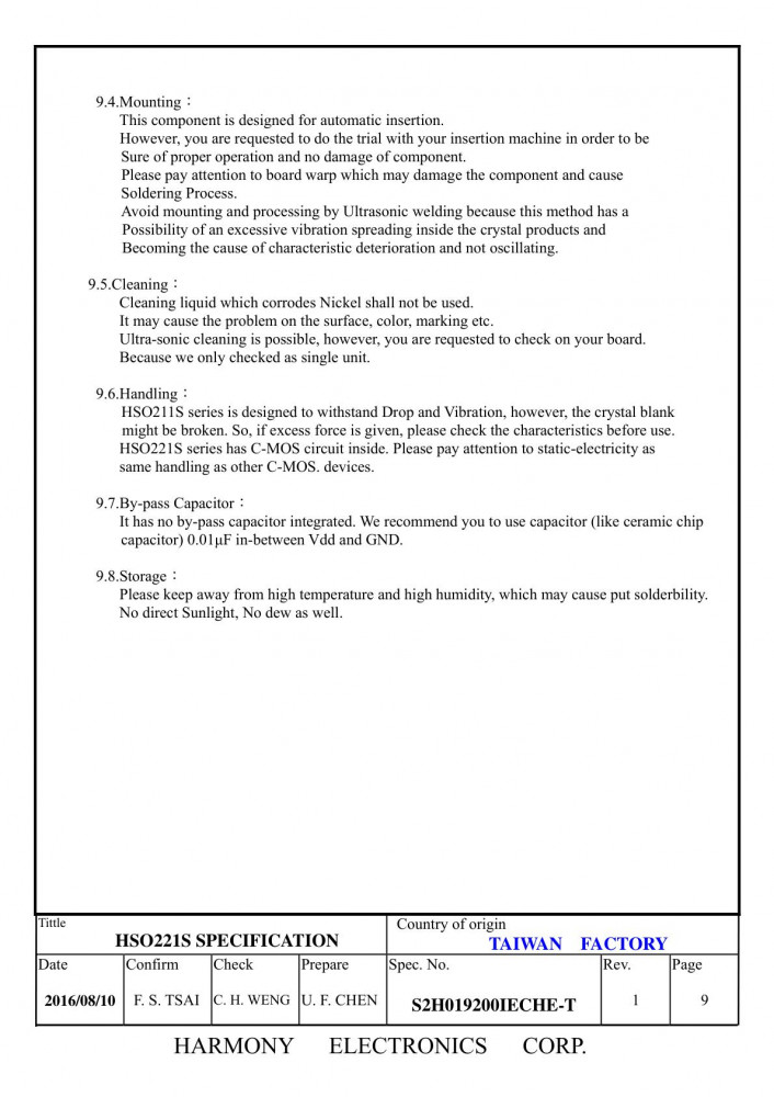 HELE S2H019200IECHE-T specification page 9