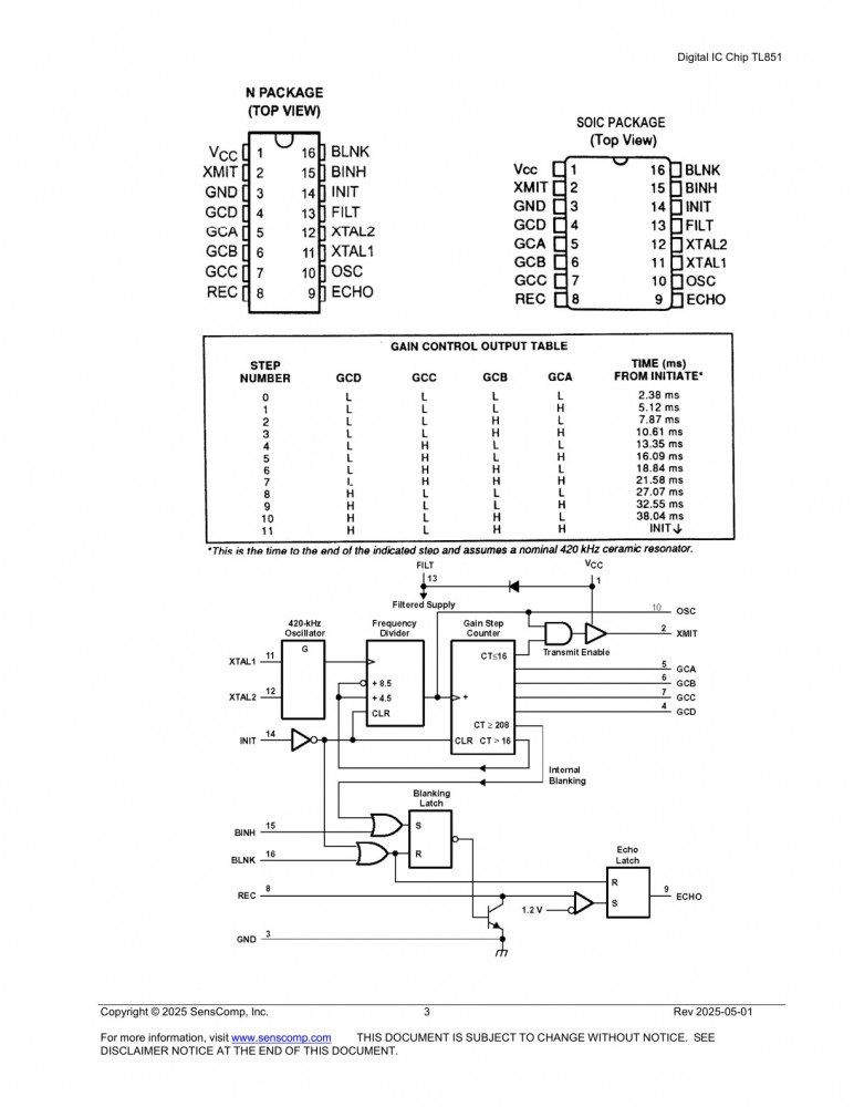 SensComp TL851 datasheet page 3